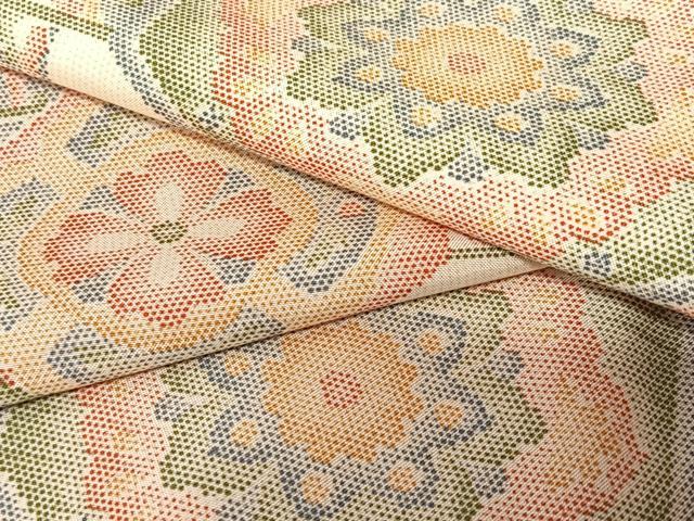 平和屋着物●本場染大島紬　亀甲花文　正絹　逸品　AAAU8181zg