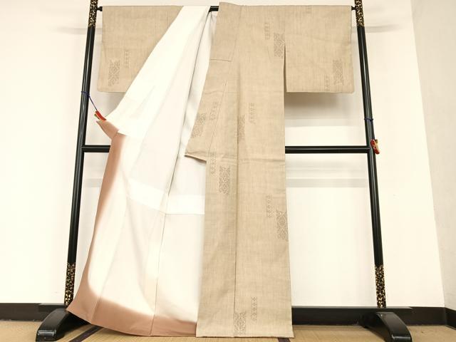 平和屋着物○結城紬 100亀甲 間道 正絹 逸品 未使用 BAAT6706hv