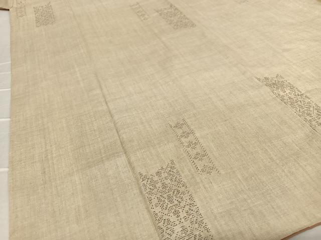 平和屋着物○結城紬 80亀甲 格子間道 鈴乃屋扱い 正絹 逸品 未使用