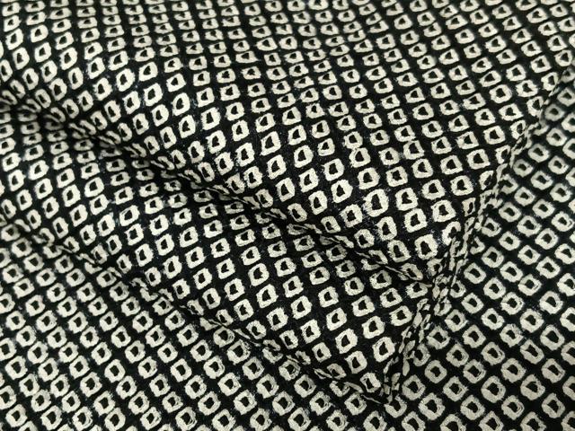 平和屋着物●大変加工の良い総絞り小紋　黒地　正絹　逸品　AAAU8214zg