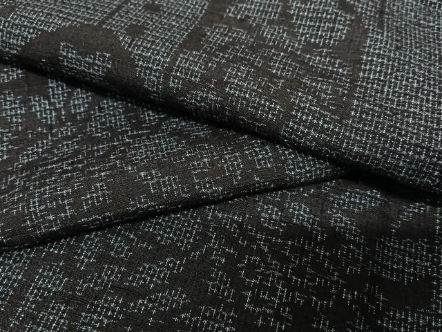 平和屋着物●結城紬　100亀甲　草花文　正絹　逸品　AAAU8243zg