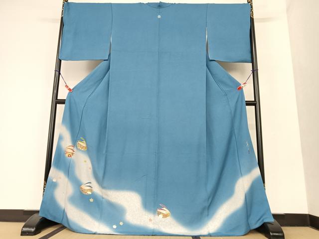 平和屋着物●京友禅の第一人者　松井青々　色留袖　ぽっくり下駄　暈し染め　金彩　正絹　逸品　AAAU8284zg