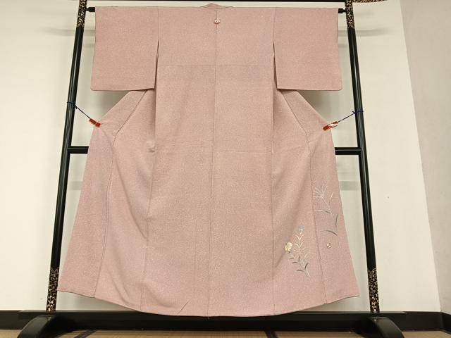 平和屋着物▽上質な紬 単衣 麻の葉文 正絹 逸品 DAAV5332az