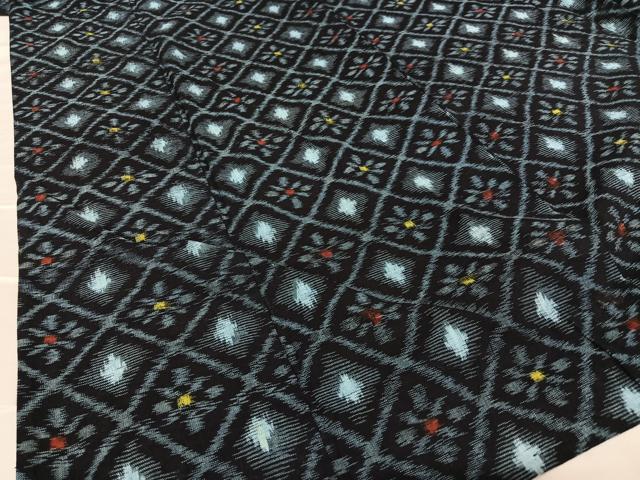 平和屋着物▽久留米絣 単衣 花菱文 綿 逸品 AAAU8325zg