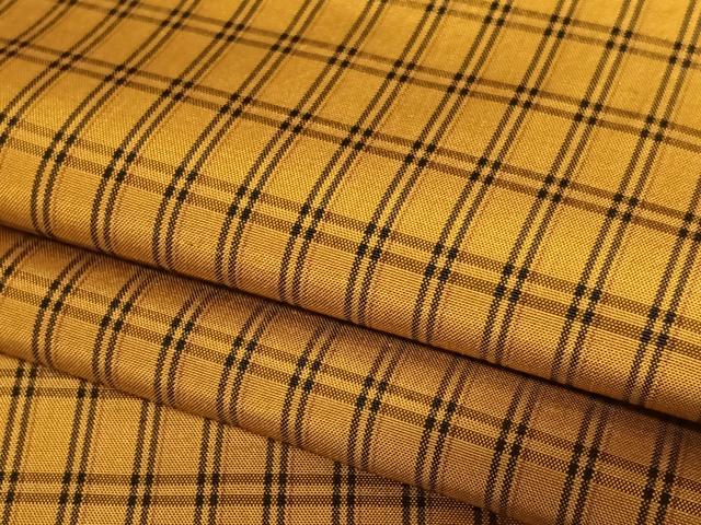 平和屋着物●本場黄八丈　平織　紬　格子　三越扱い　正絹　逸品　未使用　AAAU8409zg