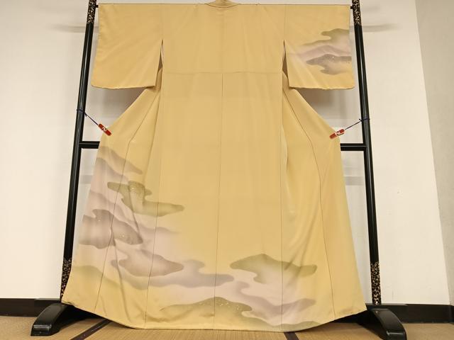 平和屋着物●訪問着　箔散らし　暈し染め　金銀彩　正絹　逸品　AAAU8463zg