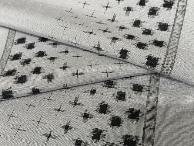 平和屋着物●上質な紬　十字絣　正絹　逸品　AAAU8475zg