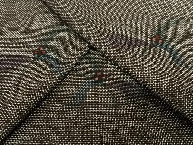 平和屋着物●本場大島紬　泥染め　9マルキ　草花文　正絹　逸品　AAAU8476zg