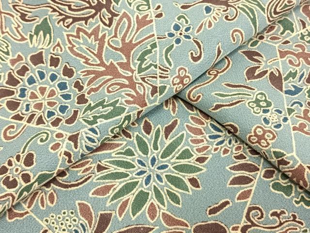 平和屋着物▽上質な小紋　単衣　切嵌花文　正絹　逸品　AAAU8482fy