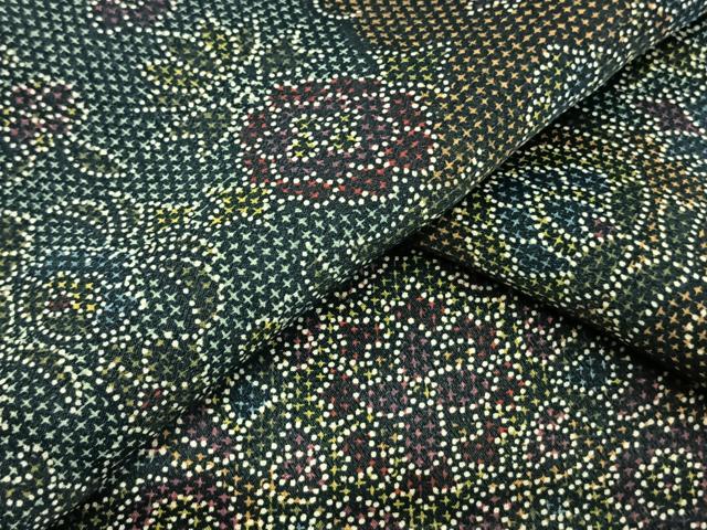 平和屋着物▽上質な小紋 単衣 草花文 正絹 逸品 AAAU8485fy