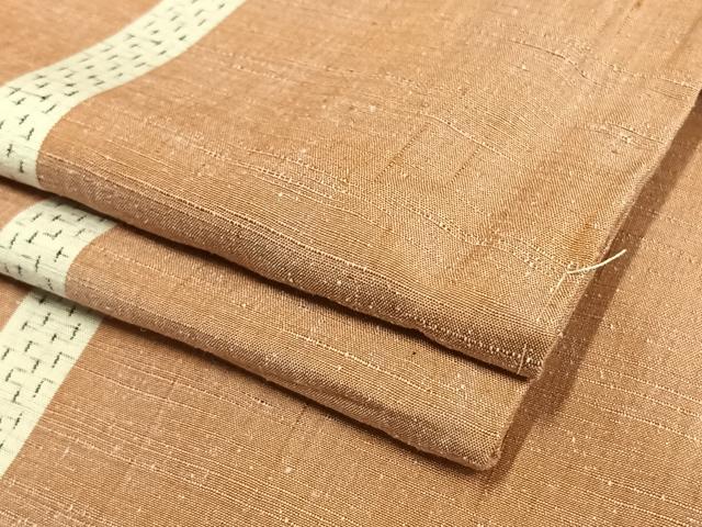 平和屋着物▽上質な紬　単衣　十字絣間道　正絹　逸品　未使用　AAAU8535fy