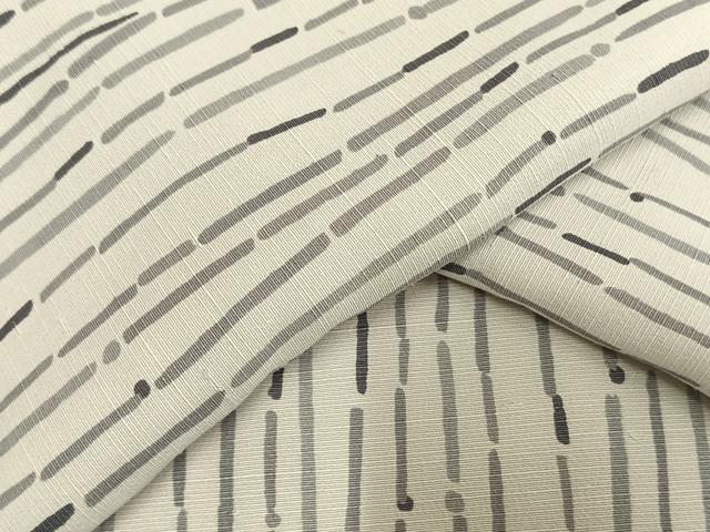 平和屋着物▽上質な小紋　単衣　木賊縞　正絹　逸品　AAAU8541fy