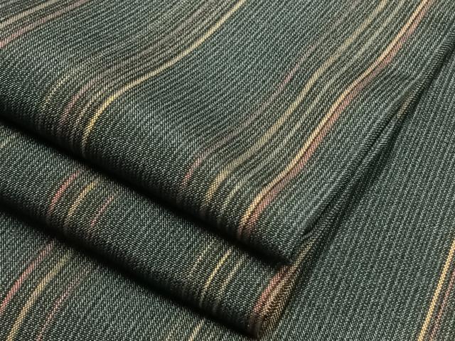 平和屋着物▽小紋　単衣　縞　洗える着物　AAAU8576fy