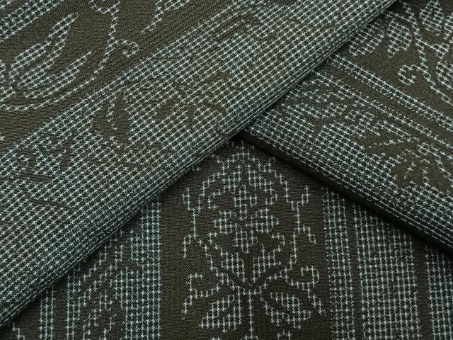 平和屋着物▽小紋　単衣　草花文　洗える着物　AAAU8579fy