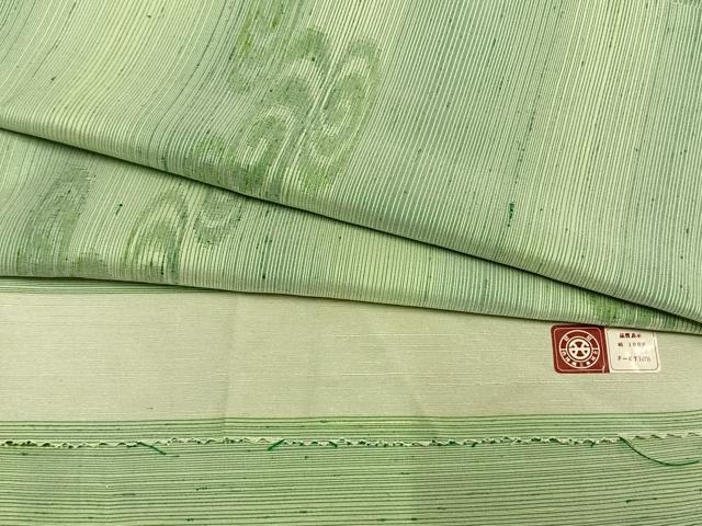 平和屋着物▽西陣　紬　単衣　流水文　反端付き　正絹　逸品　AAAU8609fy