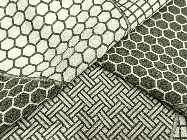 平和屋着物▽小紋　単衣　切嵌文　洗える着物　AAAU8627fy