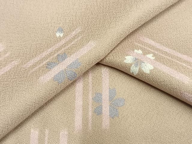 平和屋着物▽小紋　単衣　舞桜文　洗える着物　AAAU8631fy