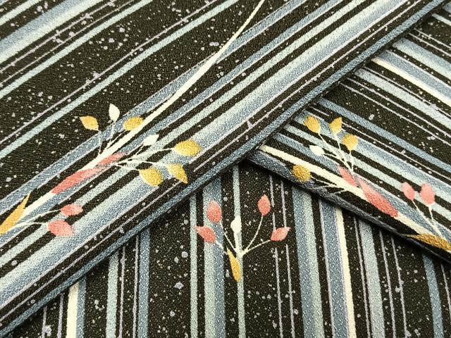 平和屋着物▽小紋　単衣　枝葉文　洗える着物　AAAU8635fy