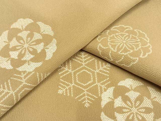 平和屋着物▽小紋　単衣　雪花　洗える着物　AAAU8649fy