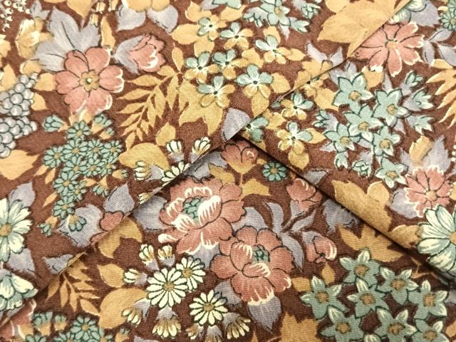 平和屋着物▽小紋　単衣　草花文　洗える着物　AAAU8653fy