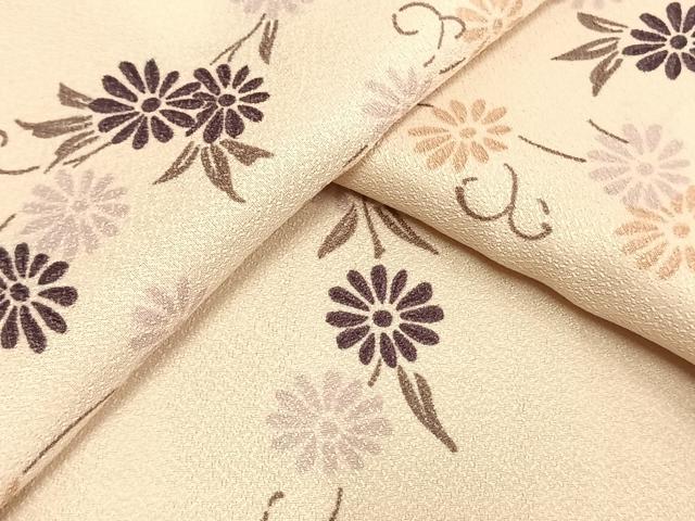 平和屋着物▽小紋　単衣　唐草花文　洗える着物　AAAU8655fy