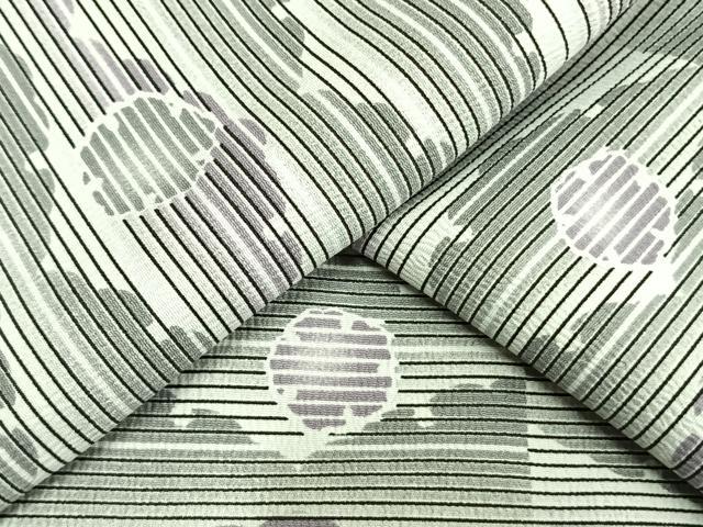 平和屋着物▽小紋　単衣　雪輪文　洗える着物　AAAU8657fy