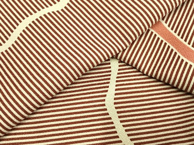 平和屋着物▽小紋　単衣　よろけ縞　洗える着物　AAAU8680fy