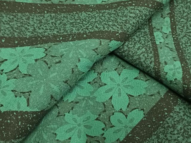 平和屋着物▽小紋　単衣　桜楓文　洗える着物　AAAU8686fy