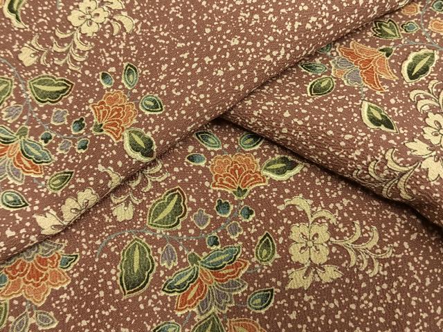 平和屋着物▽小紋　単衣　更紗花文　洗える着物　AAAU8702fy