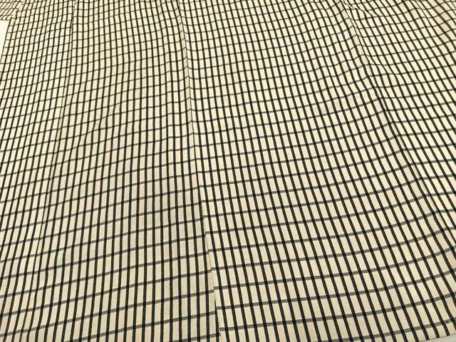 平和屋着物▽上質な小紋 単衣 格子 正絹 逸品 AAAU8704fy