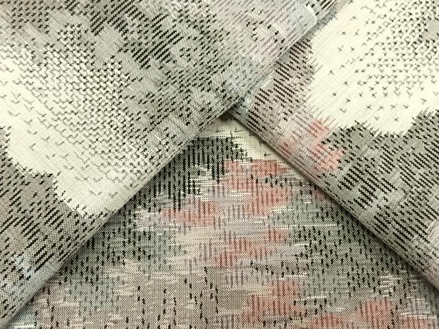 平和屋着物▽上質な紬　単衣　雲取り風景文　正絹　逸品　AAAV2592fy