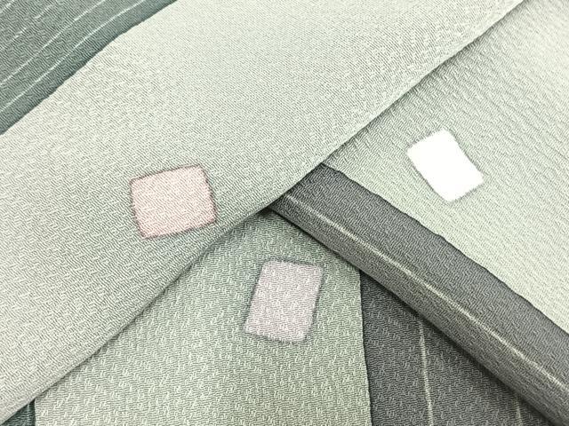 平和屋着物▽上質な小紋　単衣　色紙散らし文　正絹　逸品　AAAV2601fy