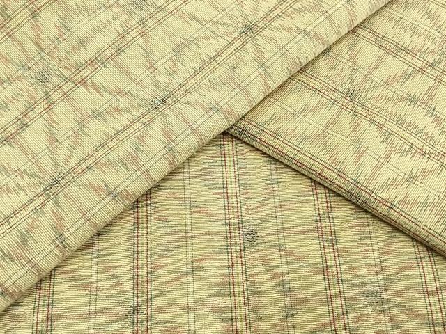 平和屋着物▽小紋　単衣　麻の葉文様　AAAV2616fy