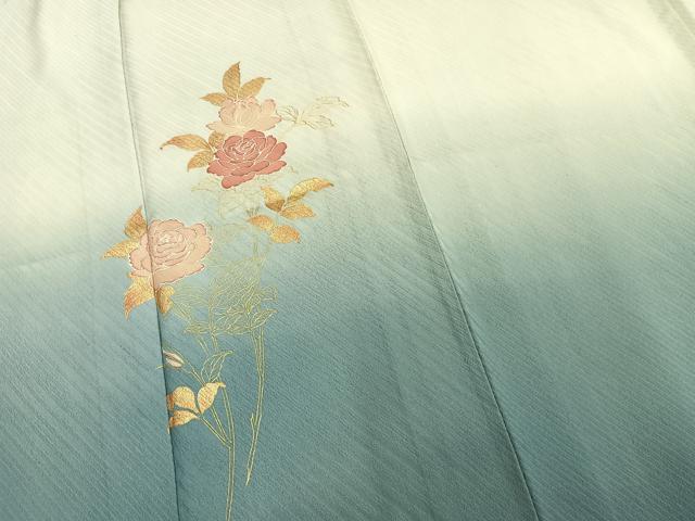 平和屋着物▽訪問着 単衣 友禅 草花文 金糸 金彩 正絹 逸品 AAAV2637fy