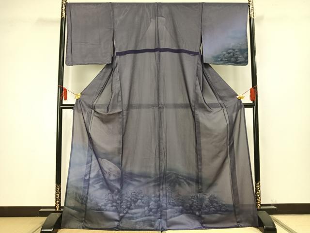 平和屋着物▽訪問着 無双 紗袷 紗×紗 手描き 風景樹林文