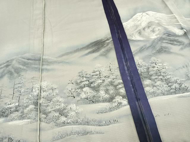 平和屋着物▽訪問着 無双 紗袷 紗×紗 手描き 風景樹林文