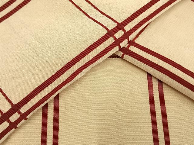 平和屋着物▽お召　単衣　吉野間道　正絹　逸品　AAAV2690fy