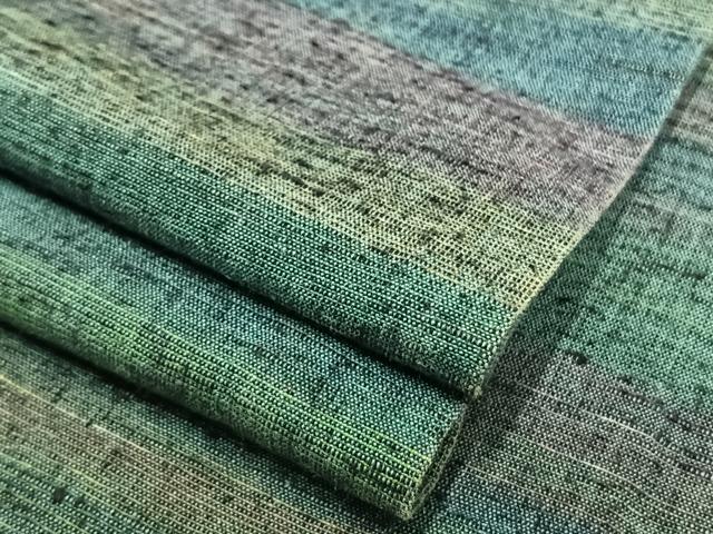 平和屋着物▽上質な紬　単衣　霞文　正絹　逸品　AAAV2691fy