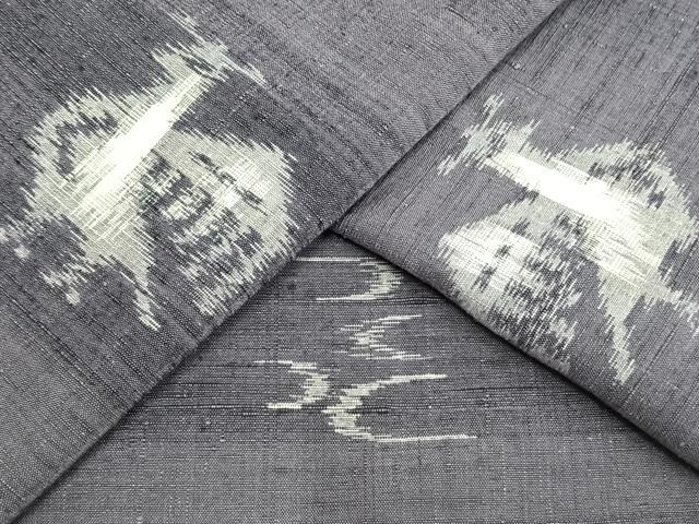 平和屋着物▽上質な紬　単衣　有栖川文様　正絹　逸品　AAAV2692fy
