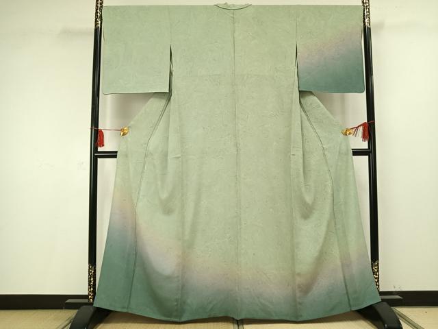 平和屋着物▽訪問着　単衣　墨流し文様　正絹　逸品　AAAV2704fy