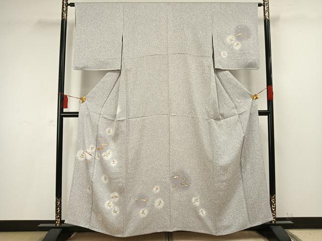 平和屋着物▽訪問着　単衣　草花文　金彩　そごう百貨店扱い　正絹　逸品　AAAV2705fy