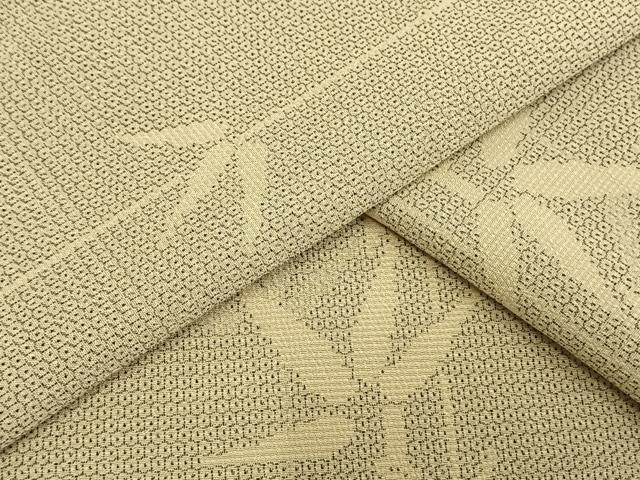 平和屋着物▽本塩沢　単衣　130亀甲　笹竹文　正絹　逸品　未使用　AAAV2707fy