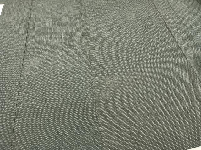 平和屋着物▽白鷹お召 単衣 110亀甲 遠州椿 正絹 逸品 AAAV2733fy