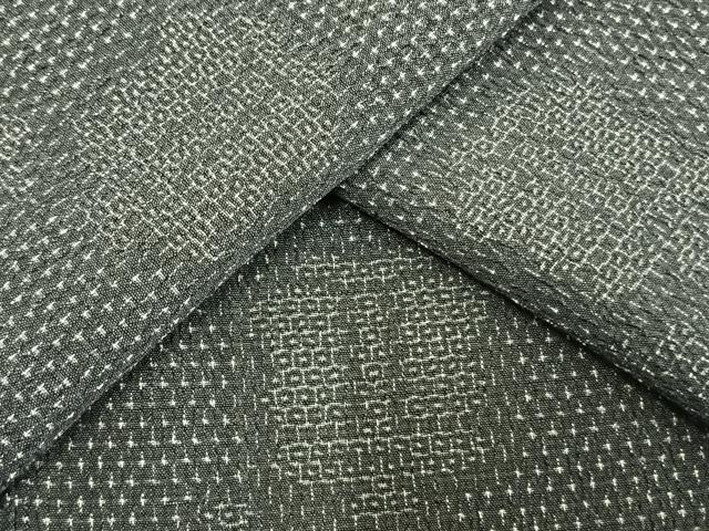 平和屋着物▽白鷹お召　単衣　110亀甲　遠州椿　正絹　逸品　AAAV2733fy