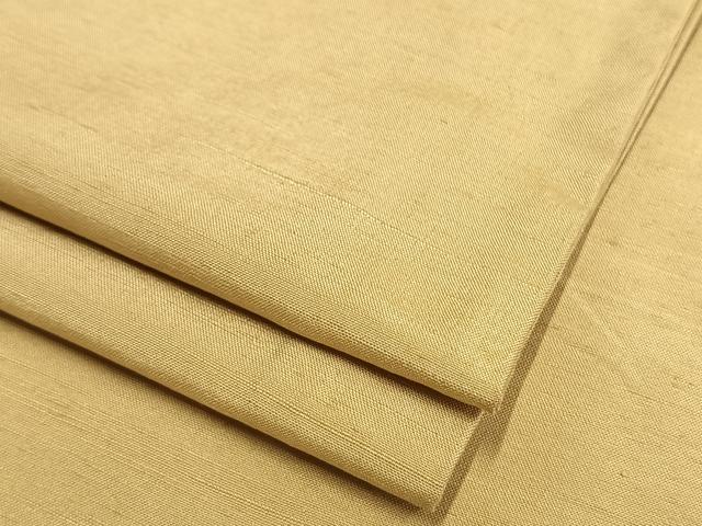 平和屋着物▽上質な紬　単衣　色無地　枯色　正絹　逸品　AAAV2737fy