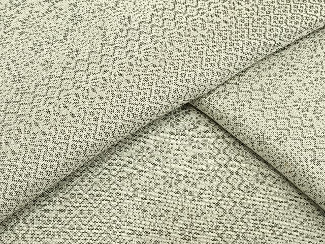 平和屋着物▽お召　単衣　草花間道　正絹　逸品　AAAV2743fy