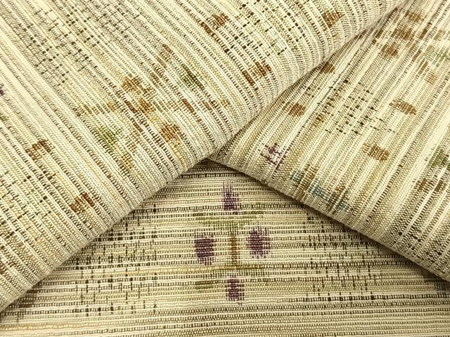 平和屋着物▽上質な紬　単衣　幾何学文様　正絹　逸品　AAAV2777fy