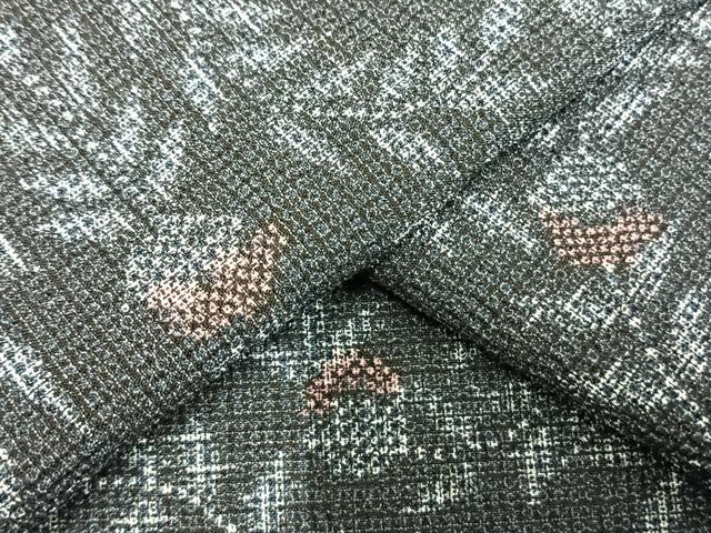 平和屋着物▽小紋　単衣　草花文　AAAV2784fy