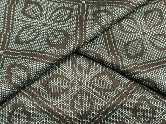 平和屋着物▽小紋　単衣　菱花文　未使用　AAAV2786fy