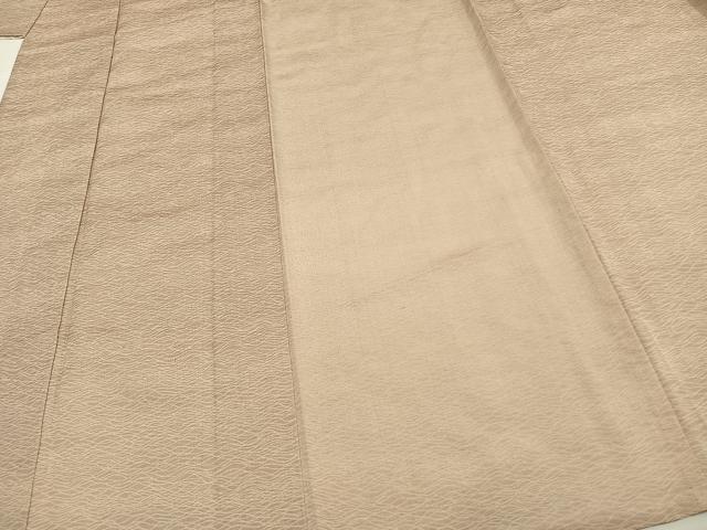 平和屋着物▽お召 単衣 よろけ縞 正絹 逸品 AAAV2795fy